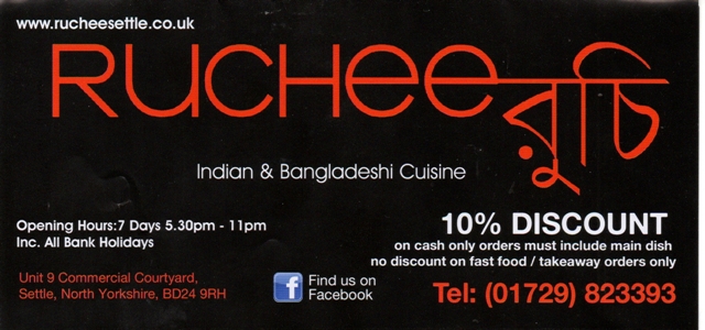 Visit Settle - Ruchee Indian Restaurant & Takeaway